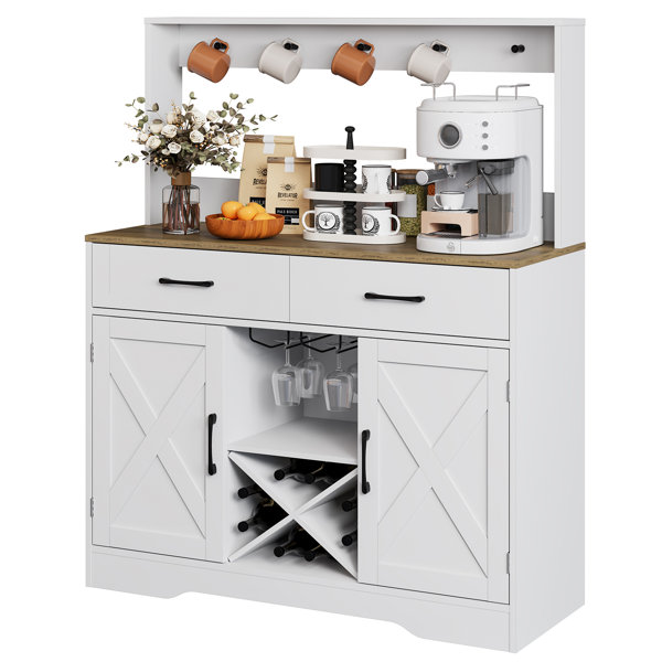 Ebern Designs Coffee Bar Cabinet, Buffet Cabinet With Storage, Farmhouse Sideboard Kitchen ...